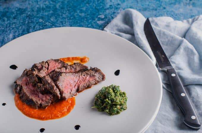 bavette steak with salsa verde - Lost in Food