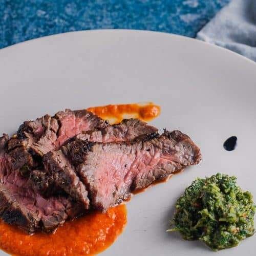 bavette steak with salsa verde - Lost in Food