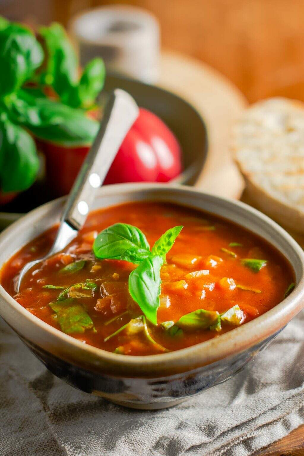 Easy Tomato & Basil Soup - Lost in Food