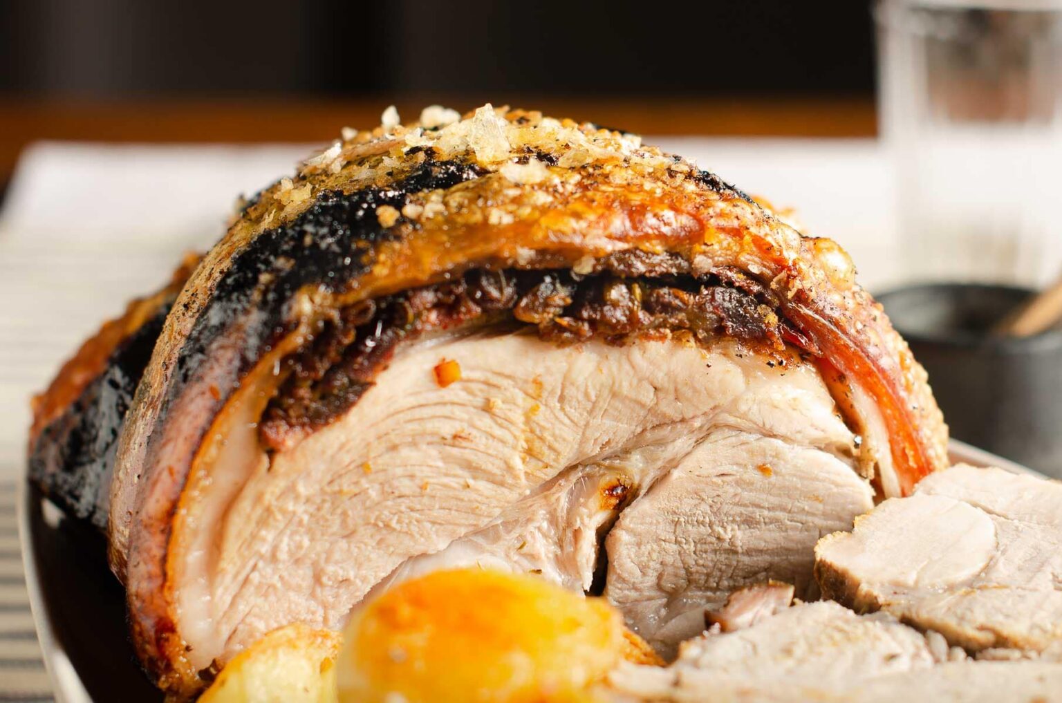 Roast Leg of Pork Stuffed with Bacon & Cranberries - Lost in Food