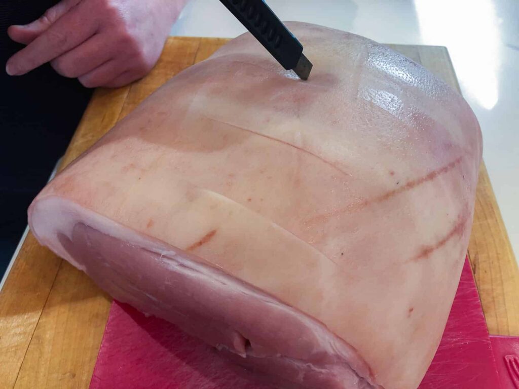 Roast Leg of Pork Stuffed with Bacon & Cranberries - Lost in Food