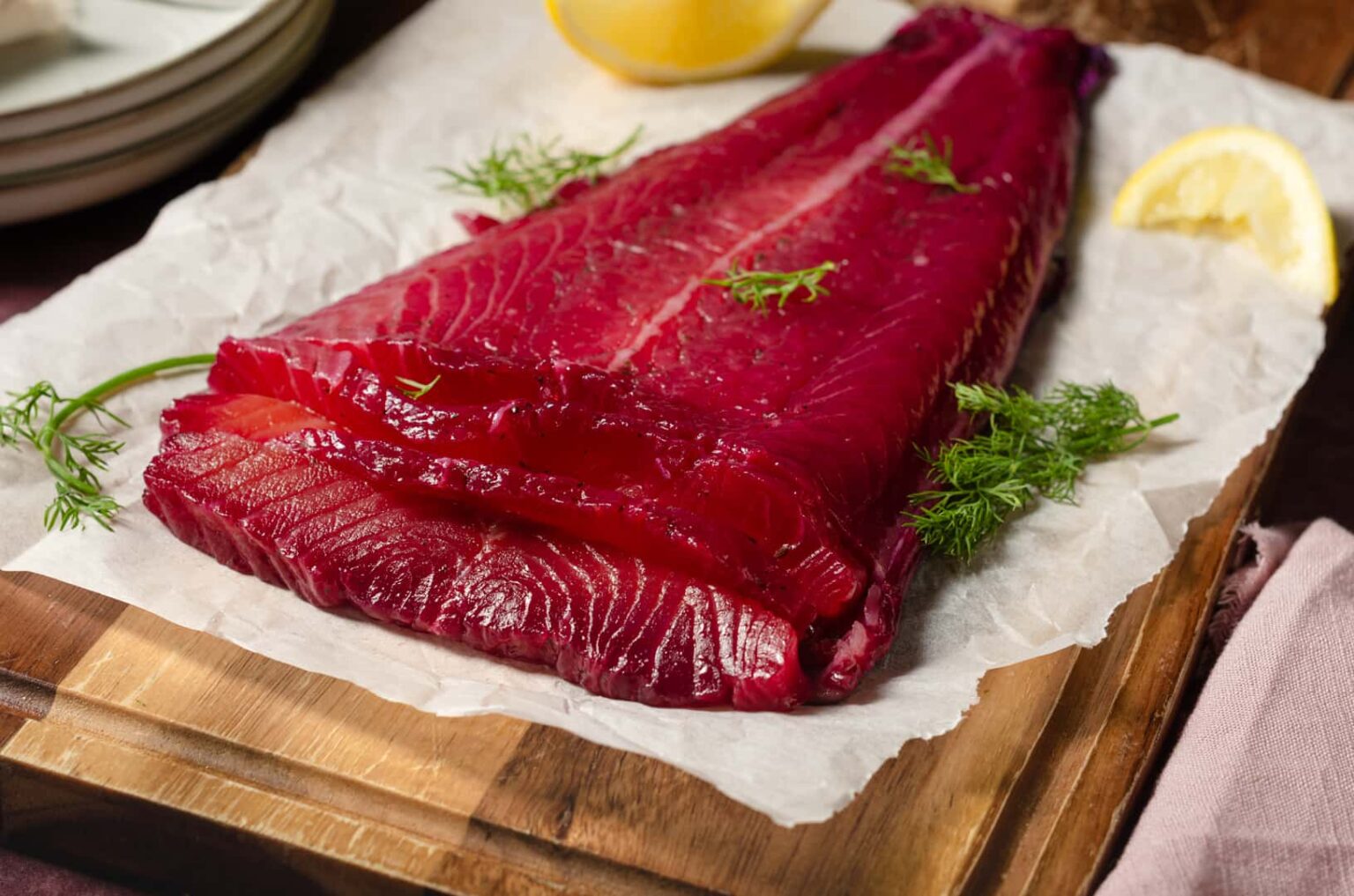 Beetroot Cured Salmon - Lost in Food