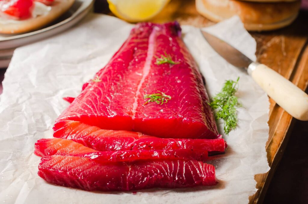 Beetroot Cured Salmon - Lost in Food