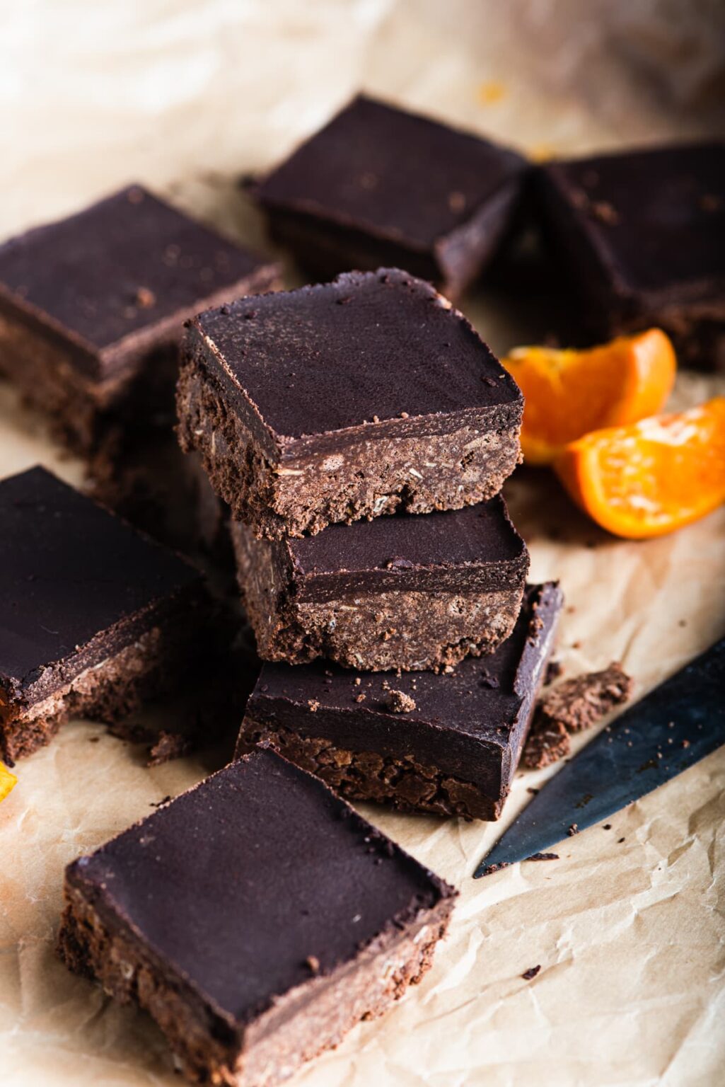 Dark Chocolate Orange Tiffin (No Bake) - Lost in Food
