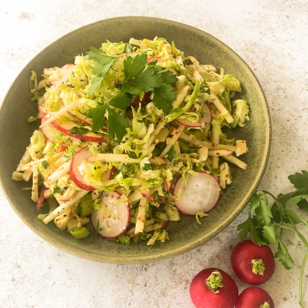 Sprout Slaw with Apple & Radish - Lost in Food