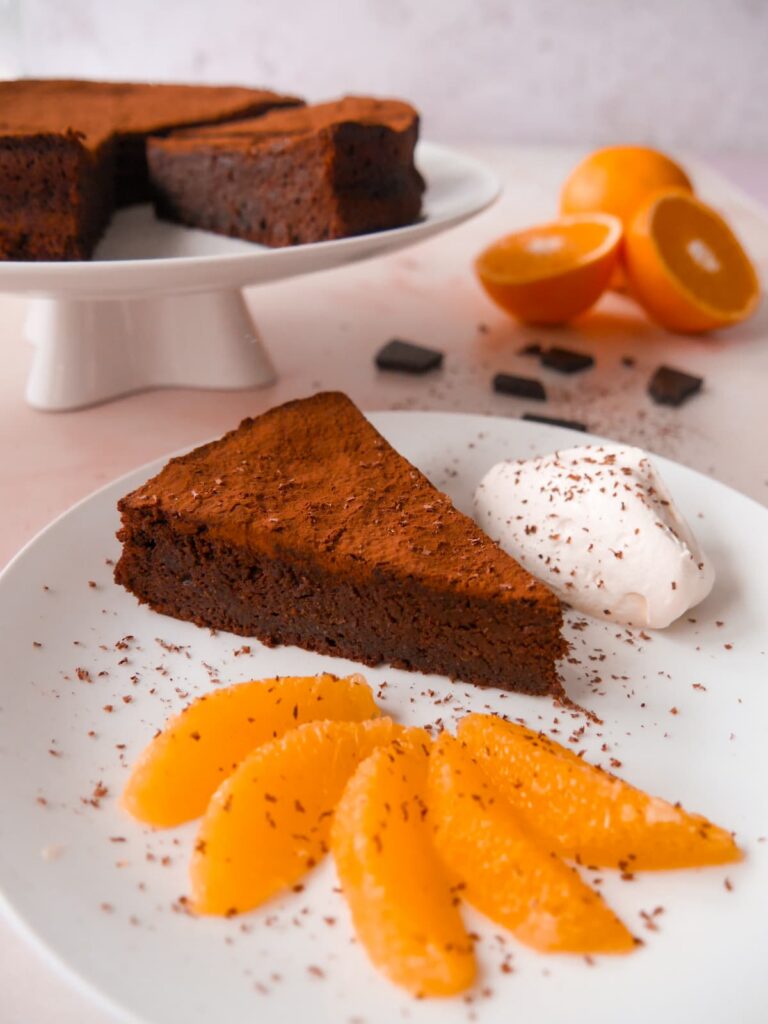 Easy Flourless Chocolate Orange Cake - Lost in Food
