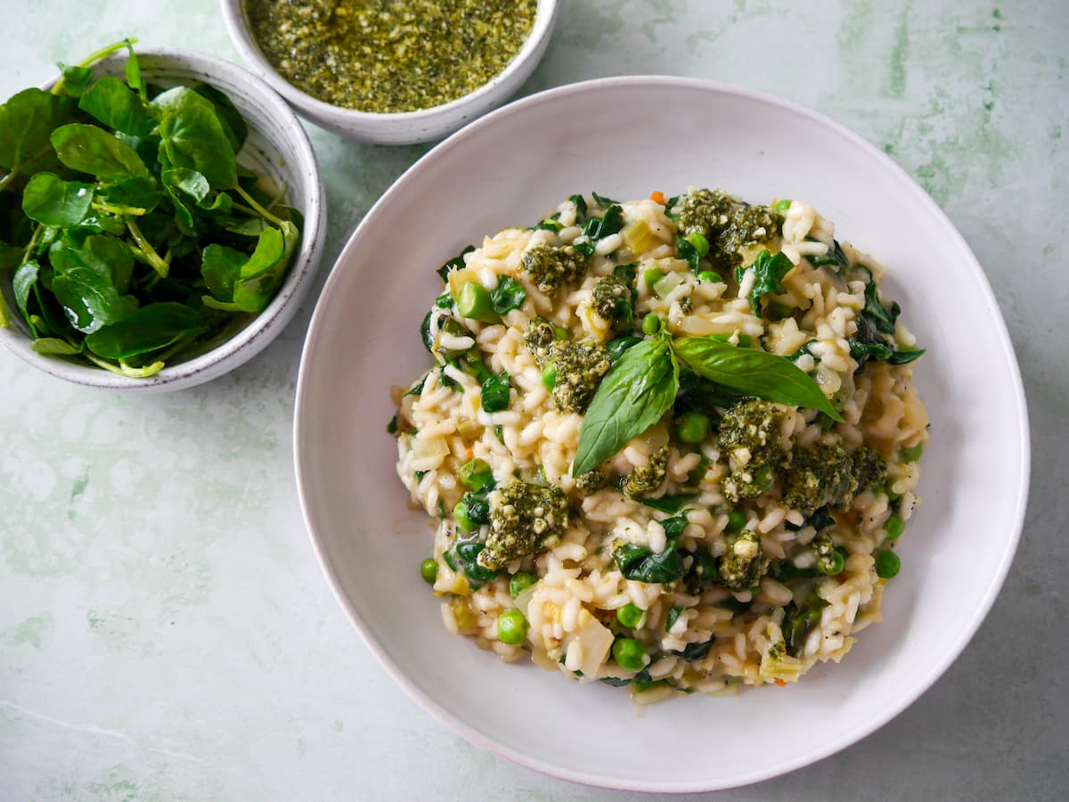 Easy Spring Vegetable Risotto - Lost in Food