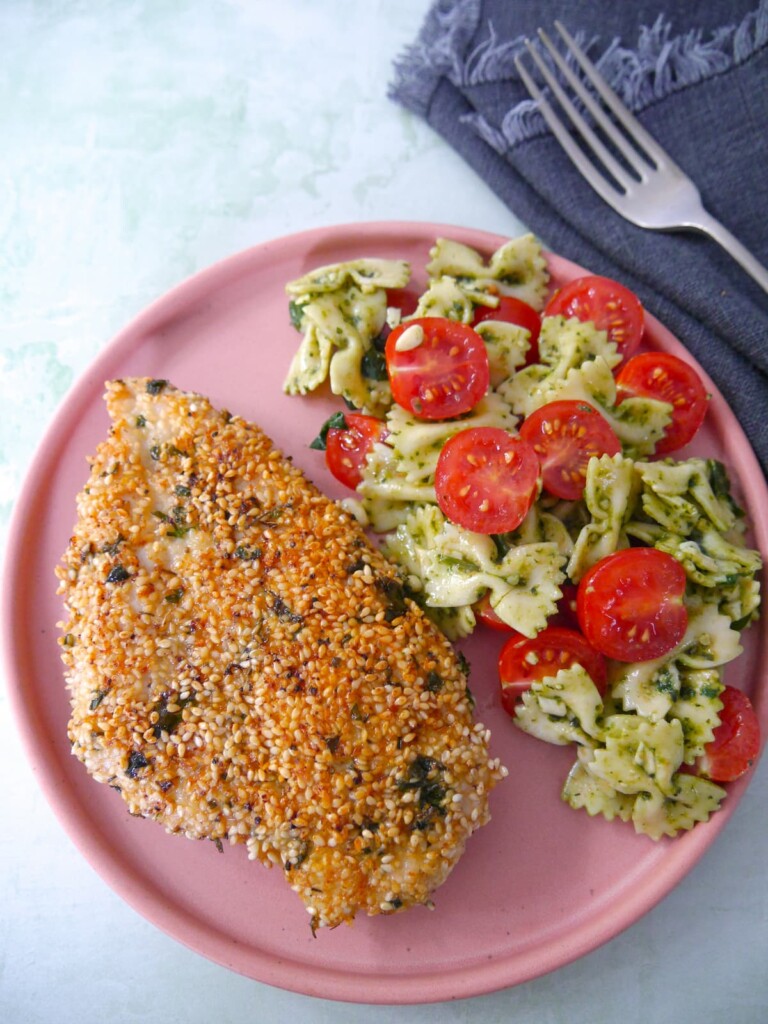 Sesame Crusted Chicken Breast - Lost in Food