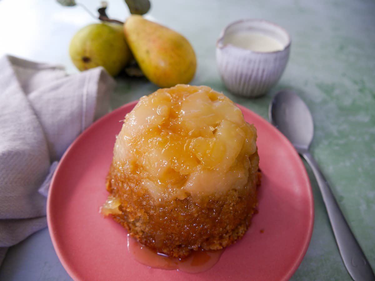 Individual Pear & Ginger Sponge Puddings - Lost in Food