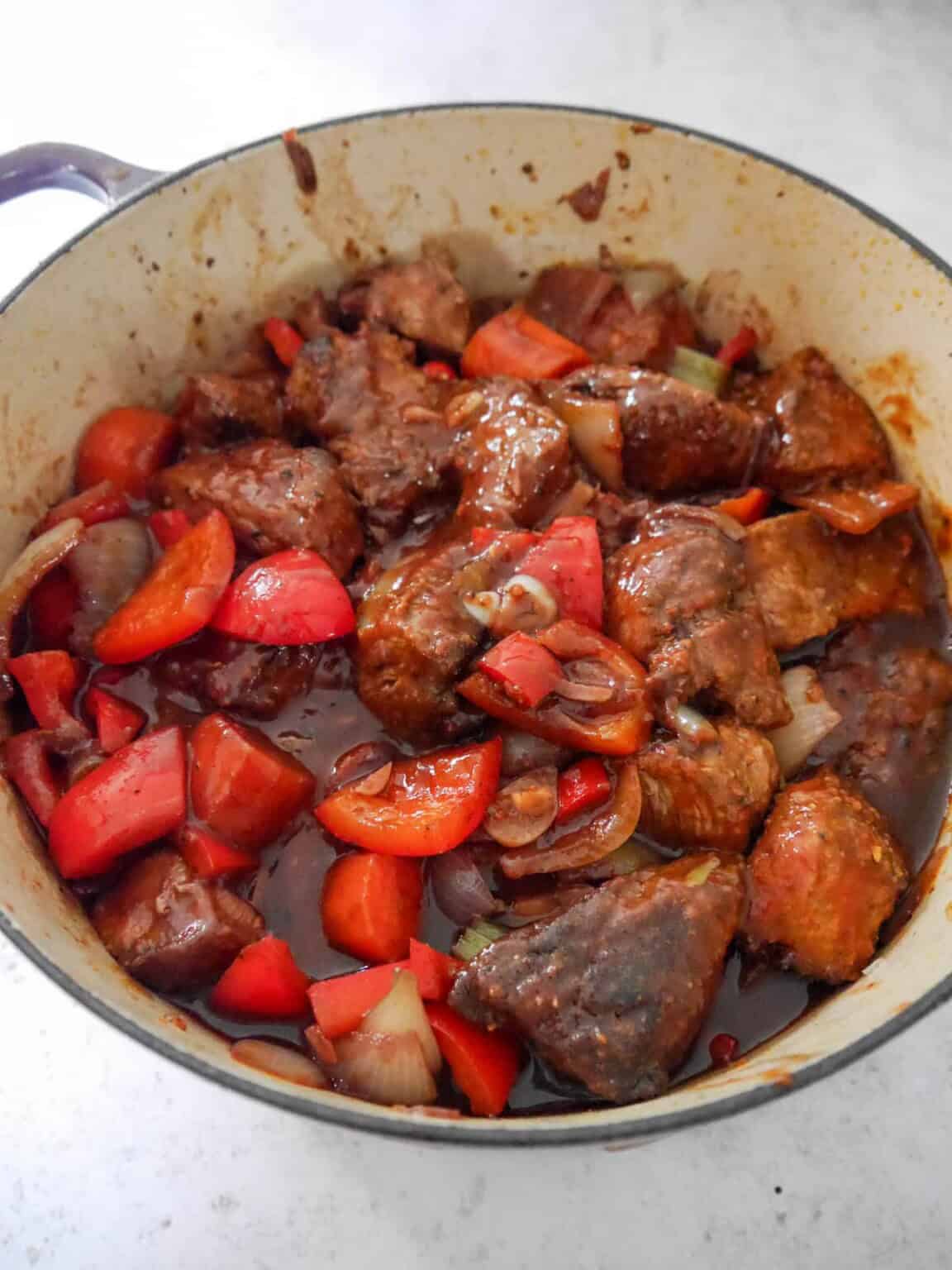 Slow Cooked Paprika Beef (Goulash) - Lost in Food